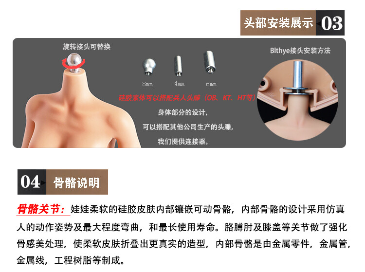 Seamless Female Figure Body LD DOLL 28XL Super Large Breast Pink Fit KT ...