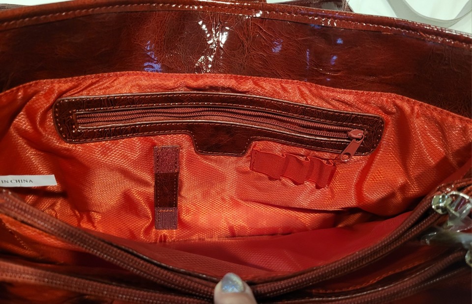 NWT M. C. Handbags Purse Genuine Leather. Large Size. 9 X 15. Deep Red ...