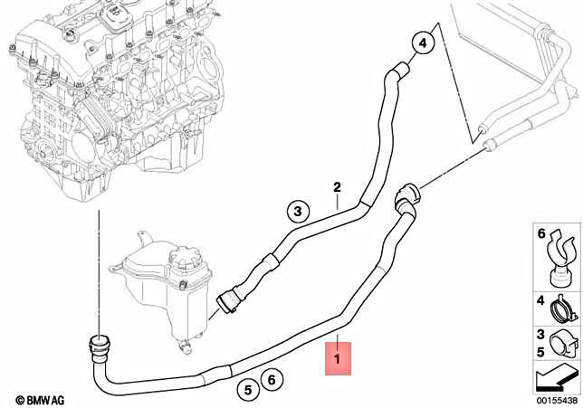 Genuine BMW E81 E82 E84 Engine Inlet Heater Radiator F Hose OEM ...