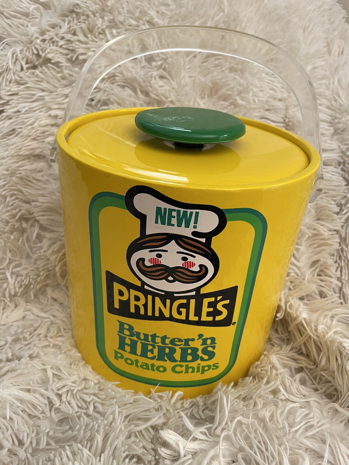 Vintage Ice Bucket Pringles Butter & Herb Advertising Kover Klad | eBay