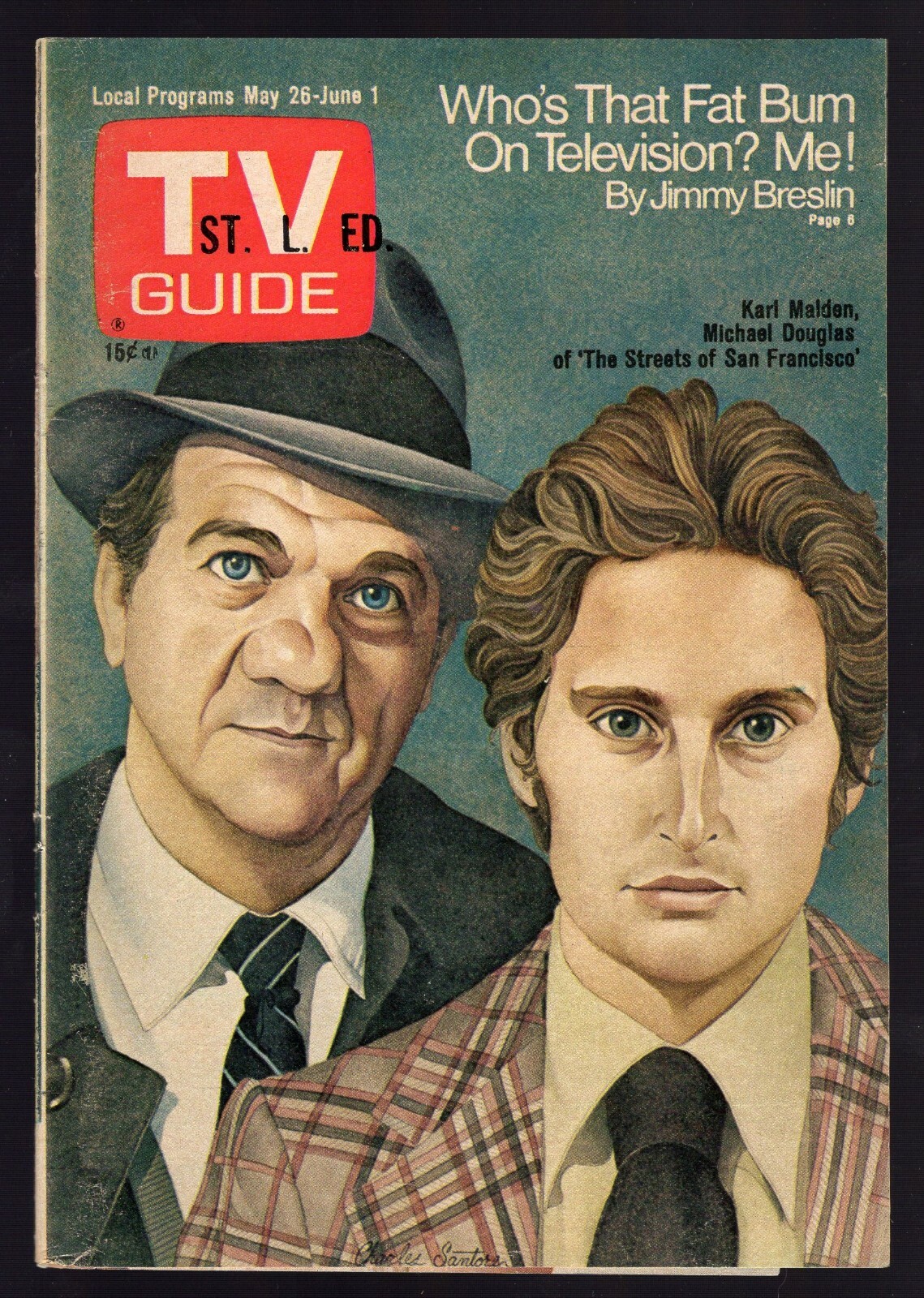 COVERS ONLY ~ 1973 TV GUIDE STREETS OF SAN FRANCISCO CAST by CHARLES ...