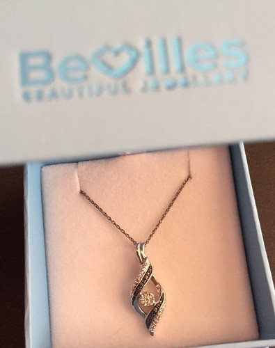 BEVILLES CUBIC ZIRCONIA PENDANT & Necklace in Sterling Silver - BOXED ...