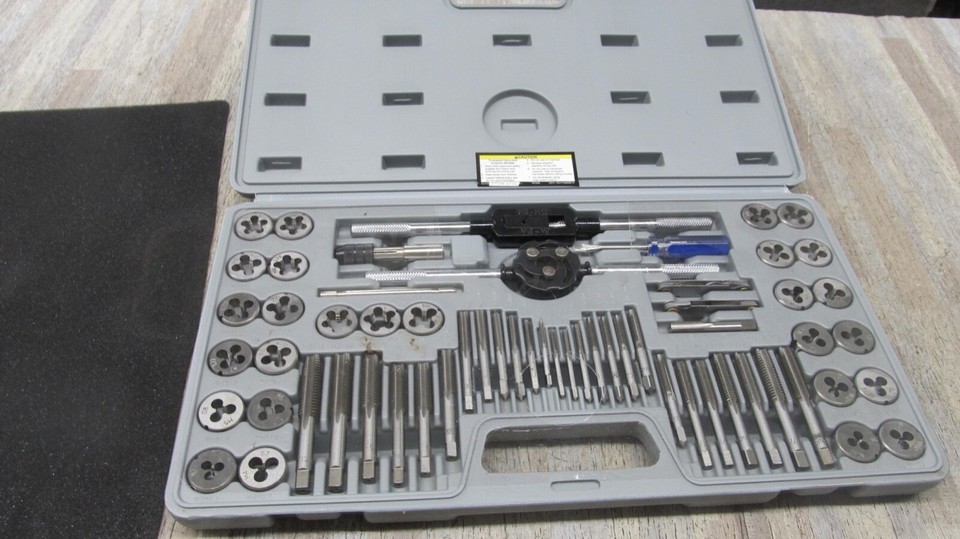 60 Pcs Master Tap and Die Set Coarse and Fine Threads Tools SAE Inch ...