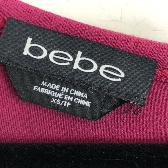Bebe burgundy rhinestone logo fit&flare mini dress - Gem