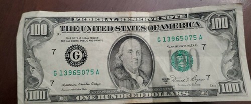 Series 1981 US One Hundred Dollar Bill Note $100 ~ Washington DC | eBay