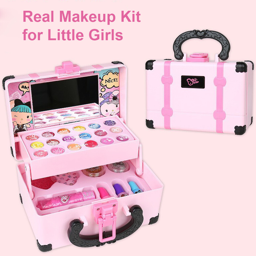Kids Pretend Makeup Play Set Cosmetic Box Dress Up Fun Learn Toy Gift ...