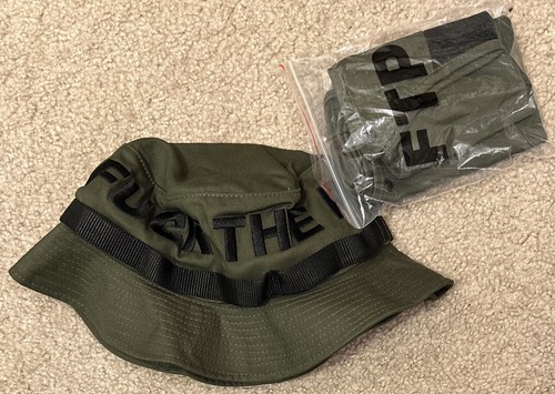 NWT Fuckthepopulation FTP Spell Out Face Mask Boonie Hat Olive Size S/M ...