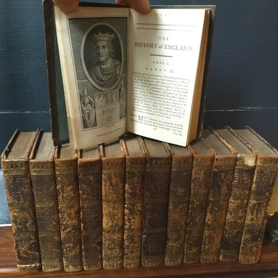 Antique 1793 COMPLETE 13 Vol. Book Set,HUME HISTORY OF ENGLAND,Georgian ...