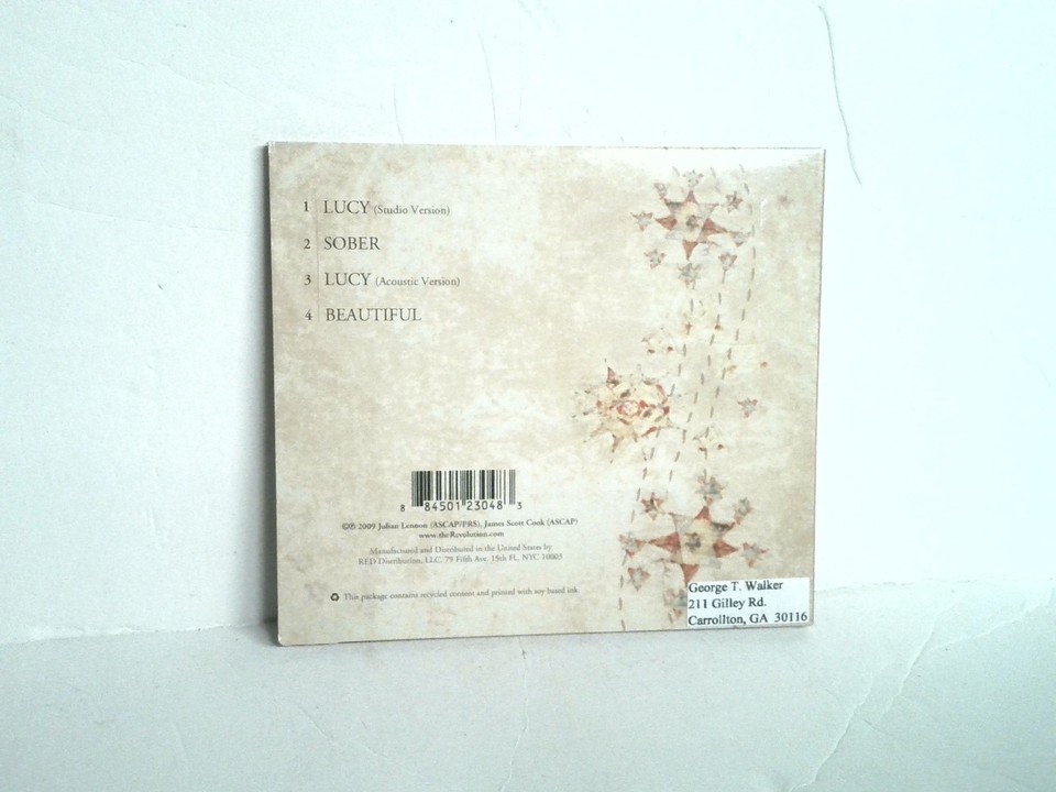 Julian Lennon & James Scott Cook Lucy 2009 Julian Lennon ASCAP Digipak ...