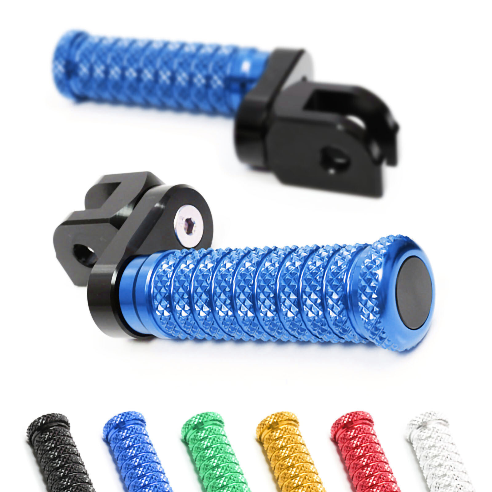Blue M-Grip Front 1" Extended Foot Pegs For Yamaha Bolt 14 15 16 17 18 ...