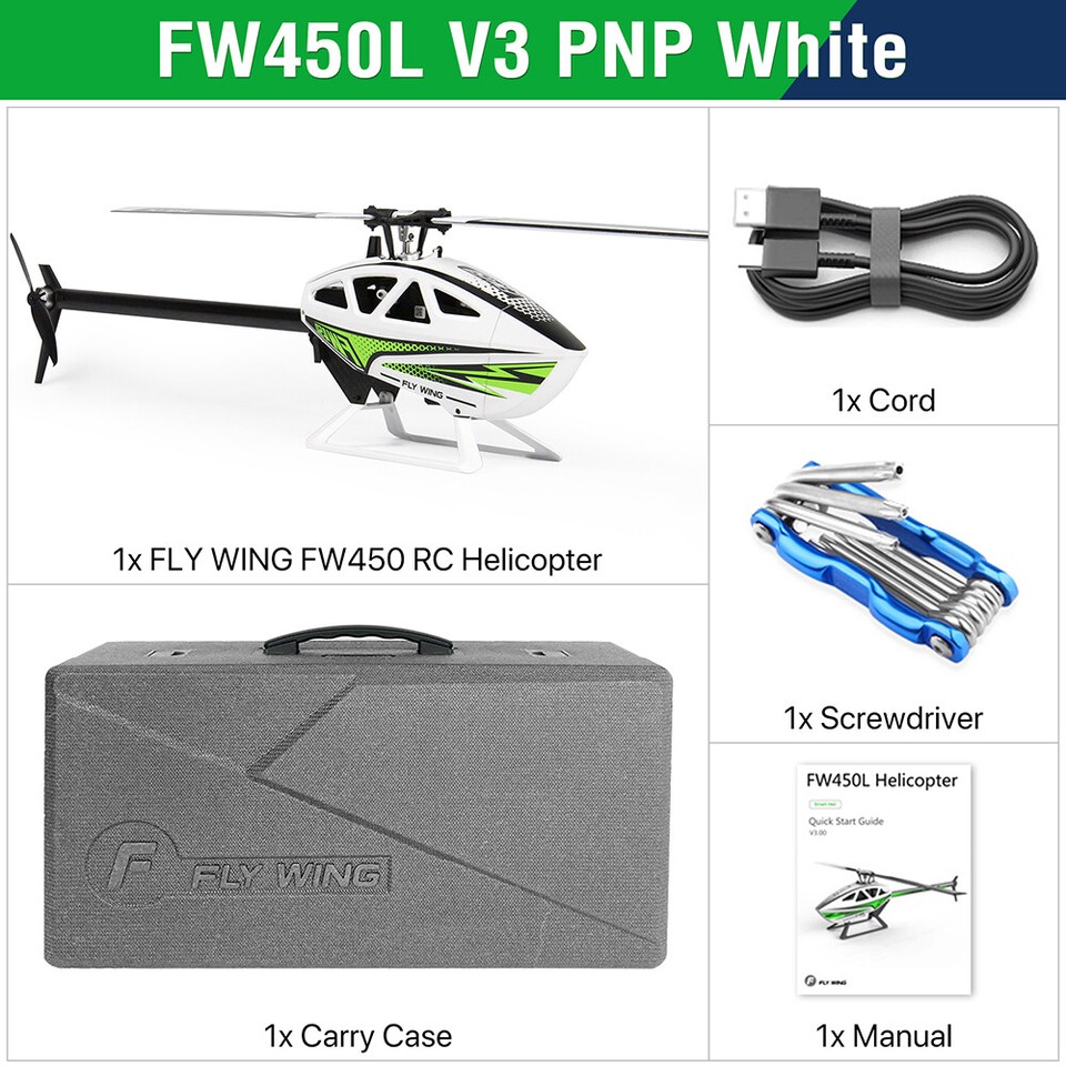 Fly Wing FW450L V3 RC Helicopters 3D GPS 6CH Remote Control Helicopter ...