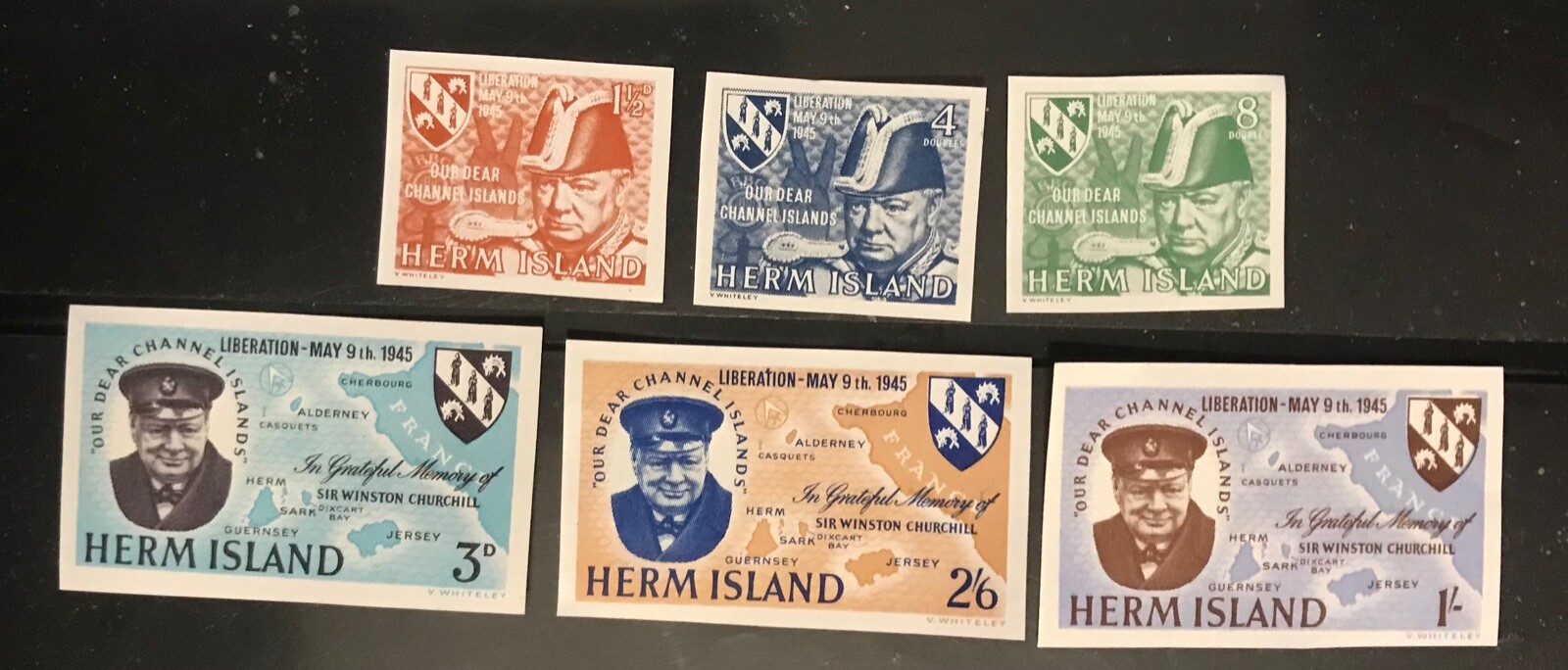 HERM ISLAND SIR WINSTON CHURCHILL postage stamps set of 6 NOT ...