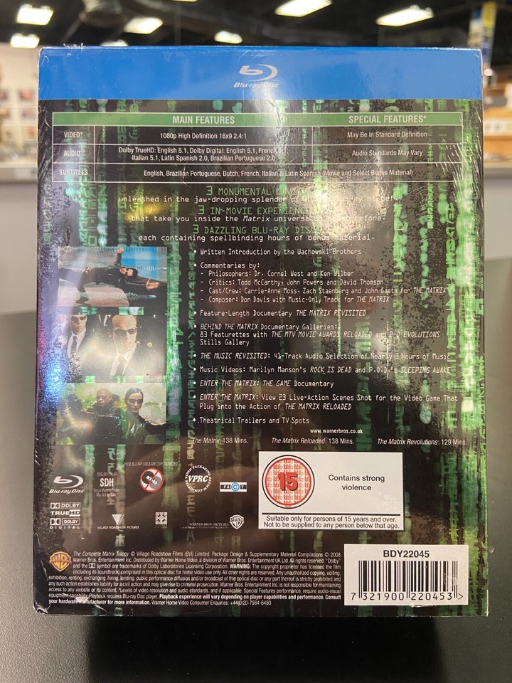 Complete Matrix Trilogy (Blu-ray) UK Import | eBay