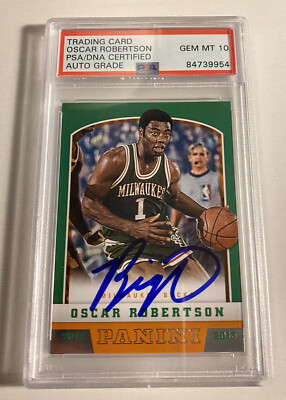 Nba Oscar Robertson Autographed card PSA slabbed signed on card Auto 10 ...