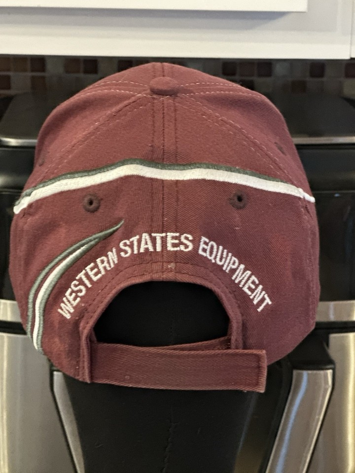 Cat Western states Equipment Maroon Adjustable Hat | eBay