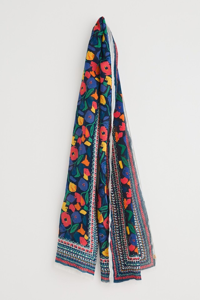 Seasalt Women's Scarf - multi May Garland Printed Scarf - Zennor Blooms ...