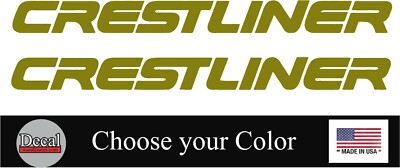 CRESTLINER Boat Lettering Vinyl Decals Boat Stickers 2 pc set 43 inch ...