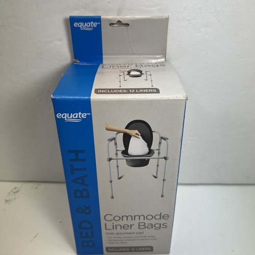 Commode Liner Bags w/ Absorbent Pad 12 Liners Per Box Disposable ...