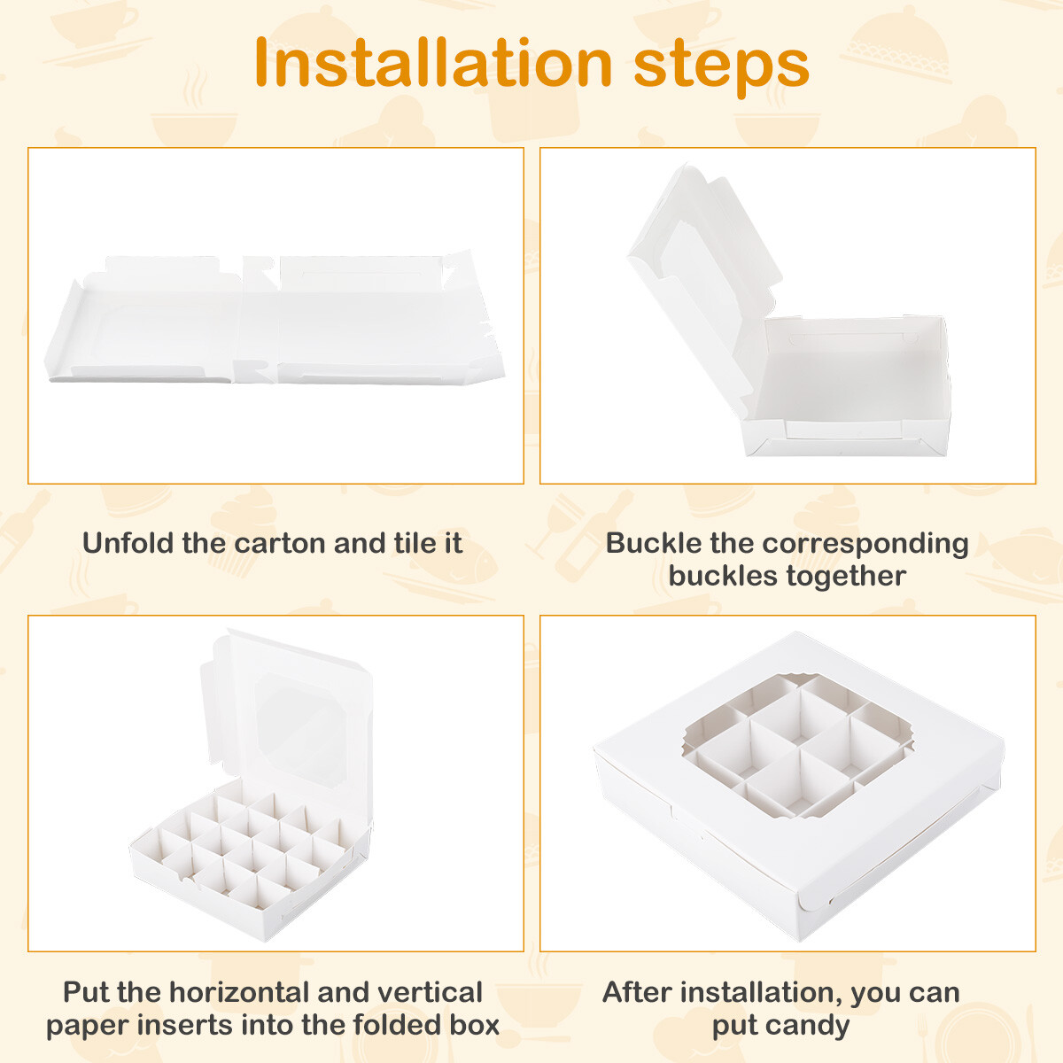 Empty White Mix Sweet Boxes Food Storage Box Gift Box Candy Box With ...