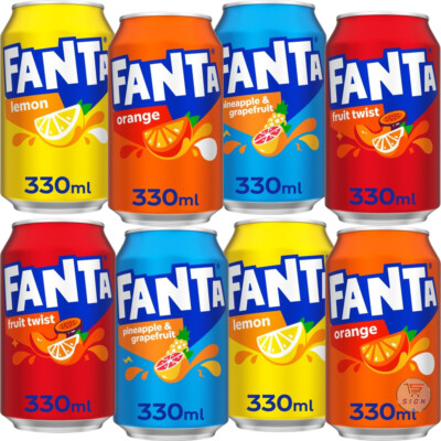 Fanta Summer soft Drink Pineapple Grapefruit,Fruit Twist,Orange,Lemon ...