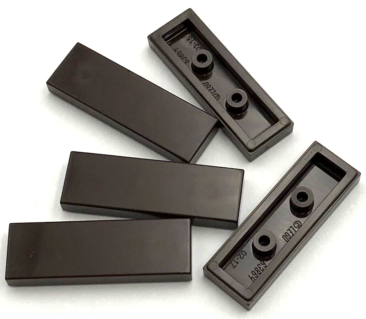Lego 5 New Dark Brown Tiles Flat Smooth 1 x 3 Parts | eBay