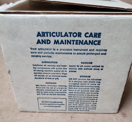 MINT IN BOX HANAU DENTAL ARTICULATOR 96-H2-O ! D | eBay