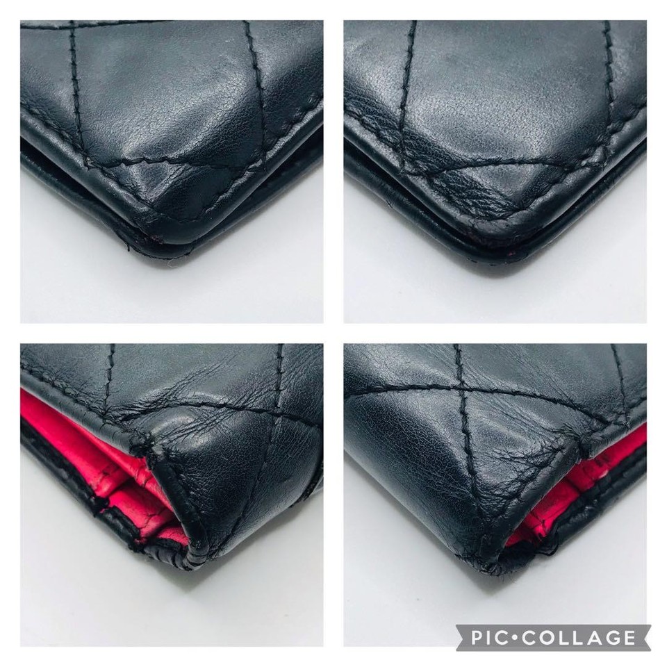 CHANEL Cambon Line Matelass Long Wallet Lambskin Coco Mark Black | eBay