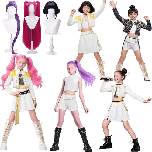 Book Week Wig Rumi Mira Zoey Cosplay Kids Girls KPop Demon Hunters ...