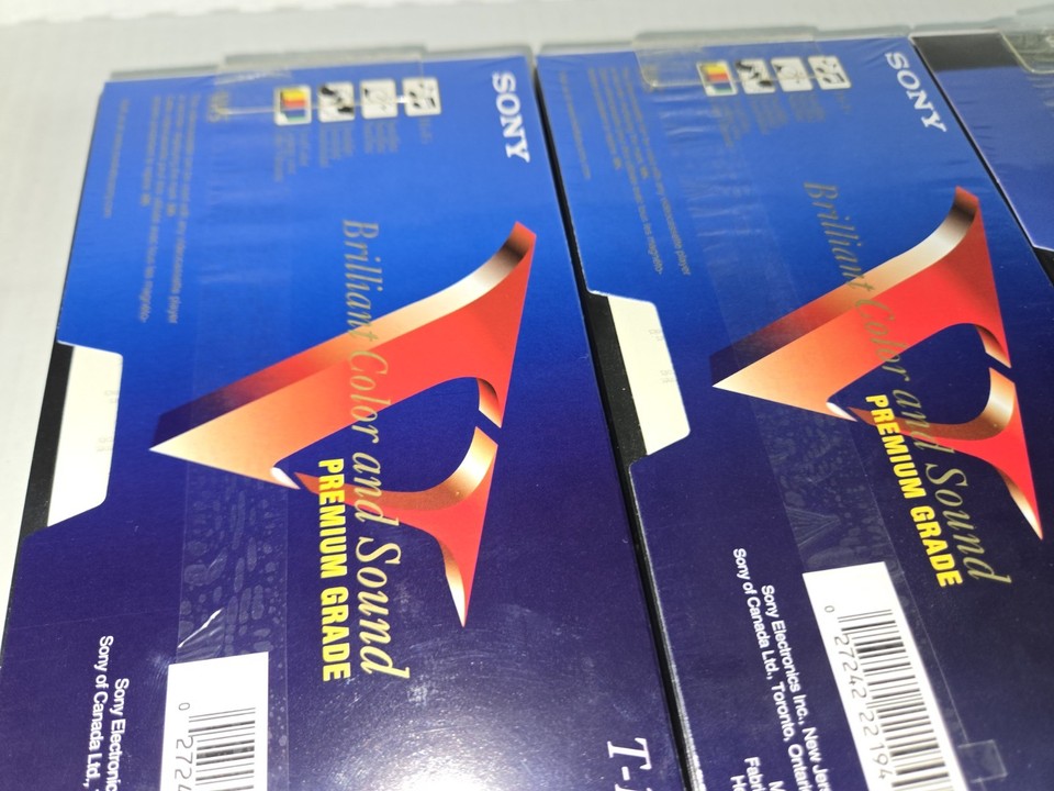 SONY Premium Grade T-120 6 HRS VHS Blank Video Tapes LOT OF 3 New ...