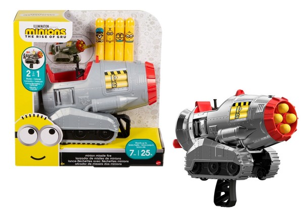 Mattel Minions The Rise of Gru Minion Missile Fire 2in1 Blaster Gun ...