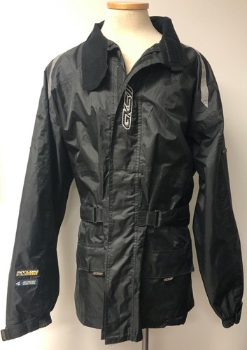 GKS GANKA BLACK NYLON MID LENGTH MOTORCYCLE RAIN COAT… - Gem