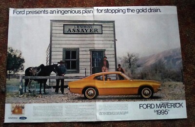 1969 Ford Maverick 2 Page Print Ad 21 x 13.5 | eBay
