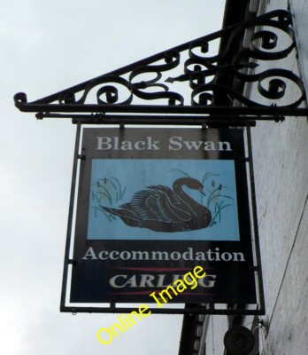 Photo 6x4 Black Swan name sign, Leominster Located on the wall here ...