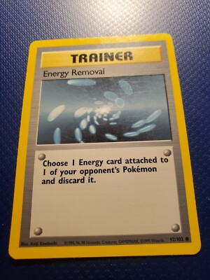 Pokémon TCG Energy Removal Base Set 92/102 Regular Unlimited Common LP ...