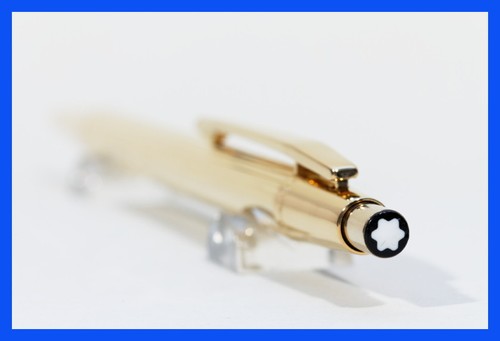 All metal MONTBLANC golden NOBLESSE rare push button ball point pen ...