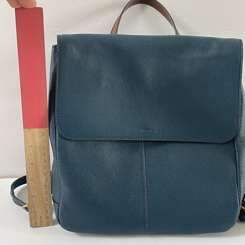 Fossil Claire Leather Backpack Navy Blue Preowned | eBay