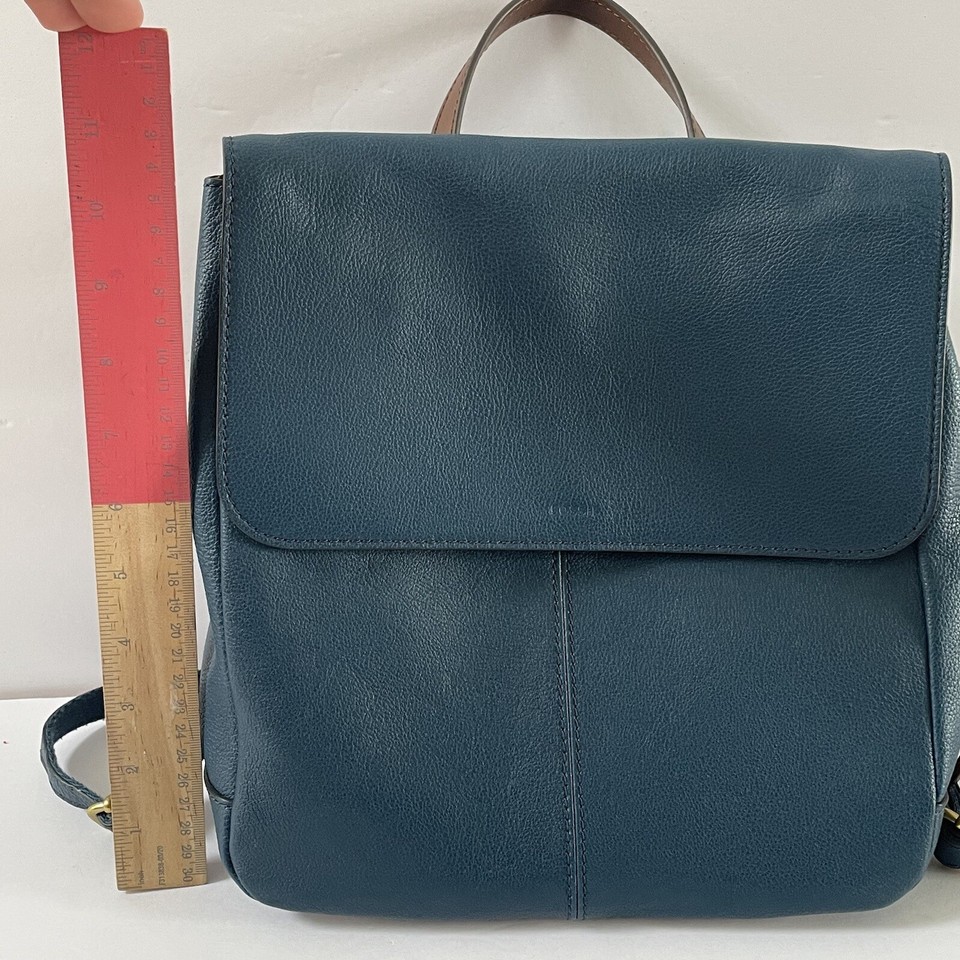 Fossil Claire Leather Backpack Navy Blue Preowned | eBay