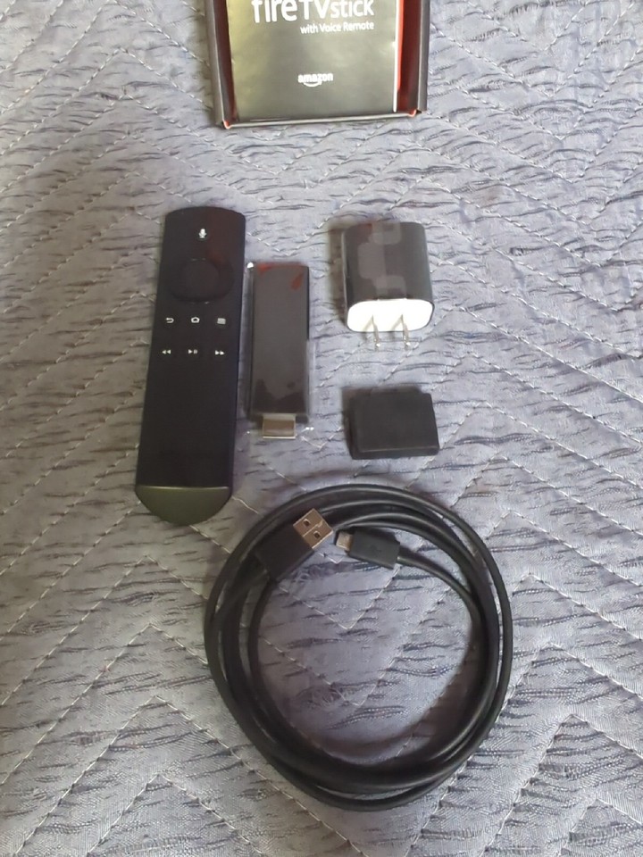 Amazon Fire TV Stick 1st Gen Black + Voice Remote (Power Adapter, USB ...