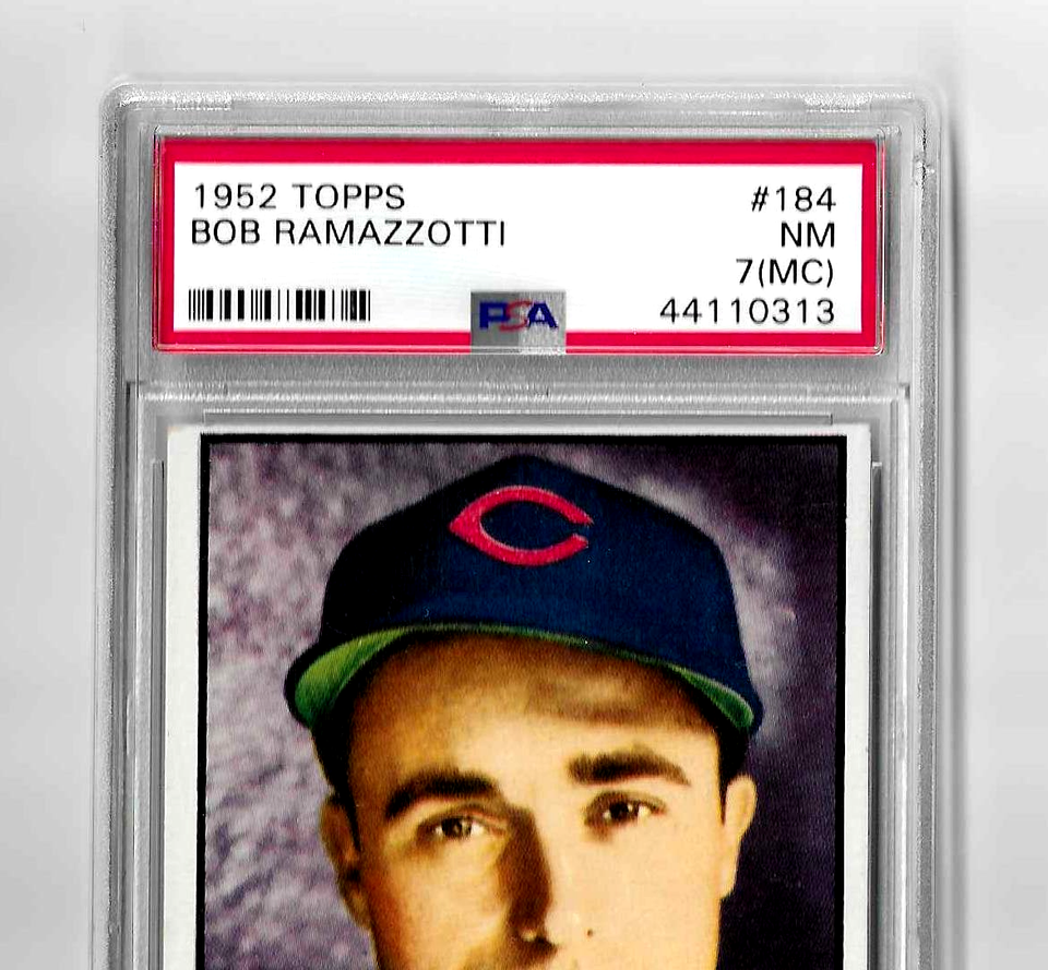 1952 TOPPS BASEBALL CARD #184 BOB RAMAZZOTTI GRADED PSA 7 MC MLB ...