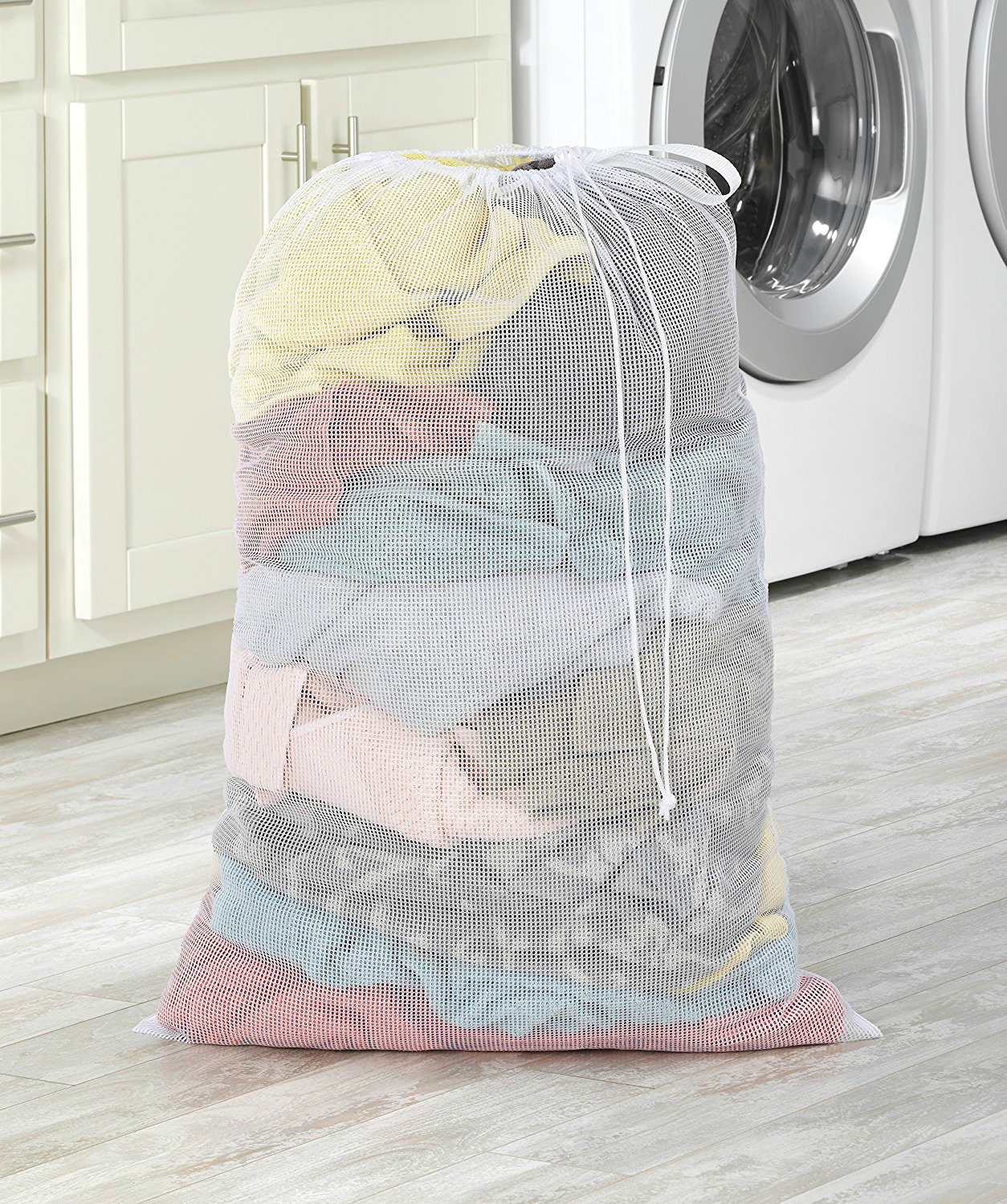 Nylon Mesh Laundry Bag FULL SIZE 24"X36" Locking Drawstring White | eBay