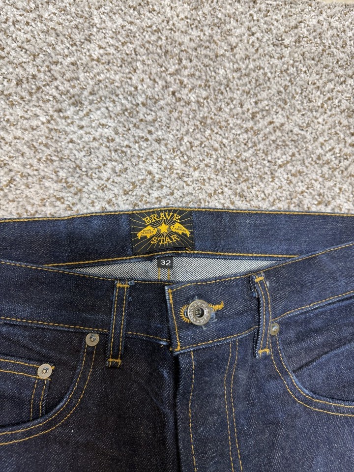 Brave Star Selvedge Jeans 32 Blue Dark Wash Denim Slim Straight Made in ...