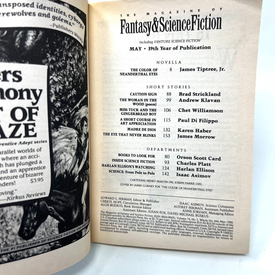 Isaac Asimov Fantas & Sciency Fiction the color of Neanderthal Eyes May ...