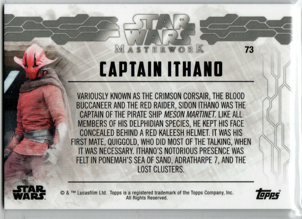 STAR WARS 2017 TOPPS MASTERWORK BLUE PARALLEL BASE 73 CAPTAIN ITHANO | eBay