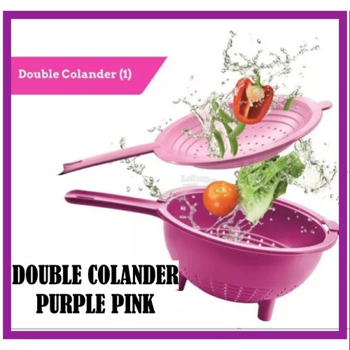 Tupperware Double Colander [ Purple Pink / Yellow Green / Milky Mint ...