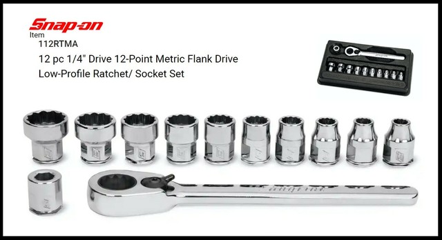 Snap on Low Profile Metric Socket Set With 11mm Ratcheting Wrench ...