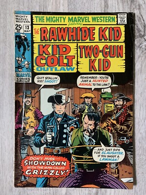 🤠 1971 MIGHTY MARVEL WESTERN #13 RAWHIDE KID KID COLT & TWO-GUN KID VF ...