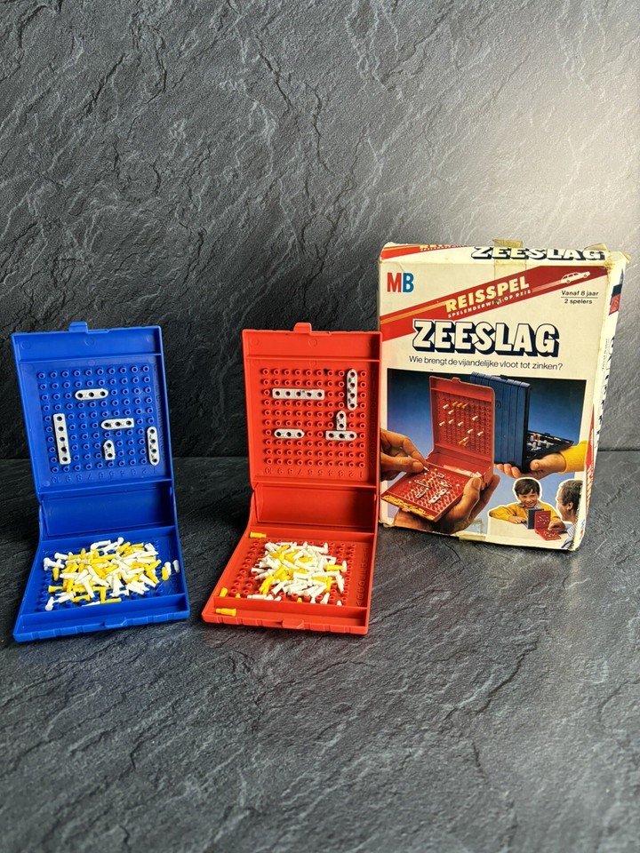 Vtg MB Battleship zeeslag Naval Strategy Travel Board Game Travelpax ...