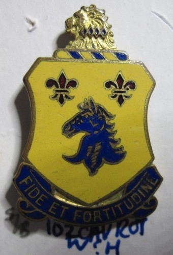 Army DI dui SB ww2 102nd CAVALRY REGIMENT cav rgt Whitehead Hoag blue ...