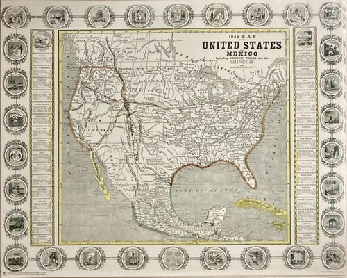 1846 Map of United States & Mexico Oregon Texas & Californias Poster ...
