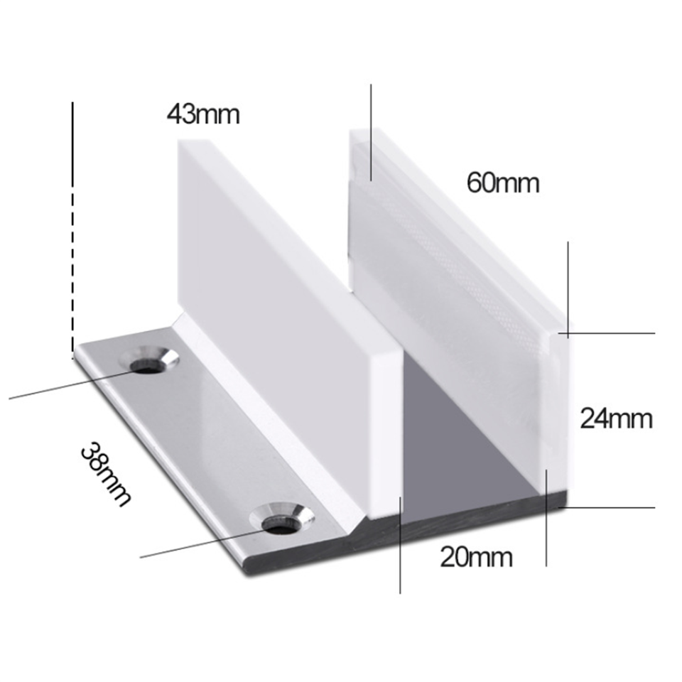 2x Door Clip Positioner Kit Glass Sliding Door Swing Stop Limiter ...